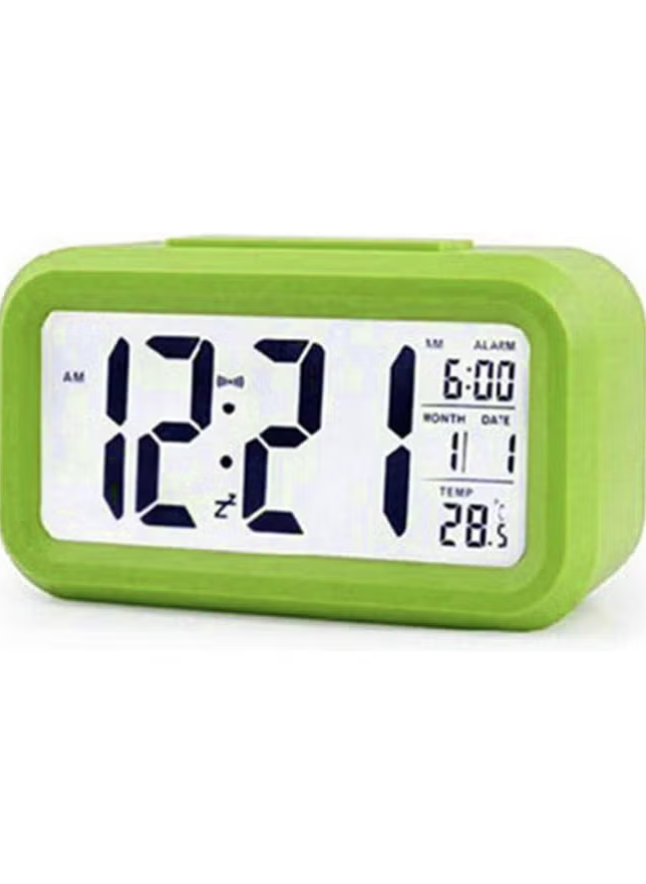 Alarm Clock Office Digital Large Screen And Lighting Buttons Green ...